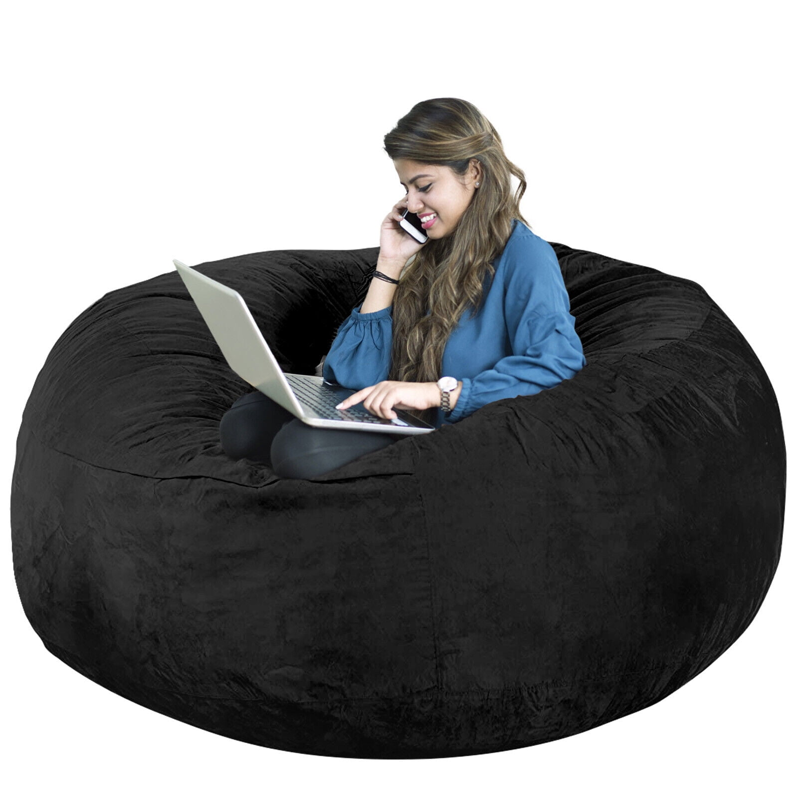 Soft Extra Large Bean Bag Chairs Couch Sofa Cover Lazy Lounger For ...