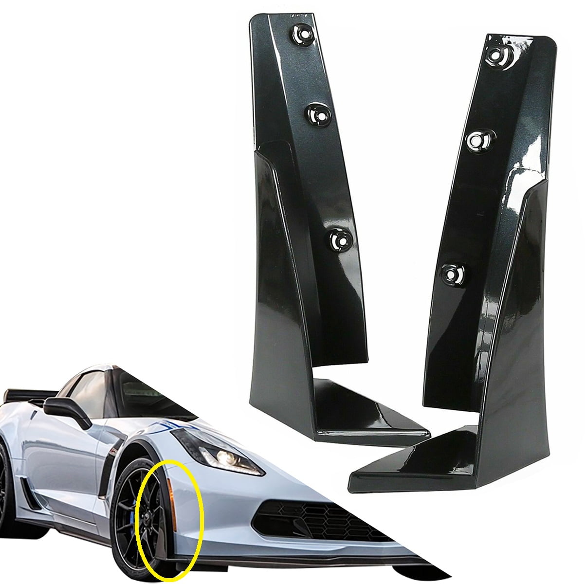 Fit for Chevrolet Corvette C7 Z06 Z51 2014-2019 Front Splitter ...