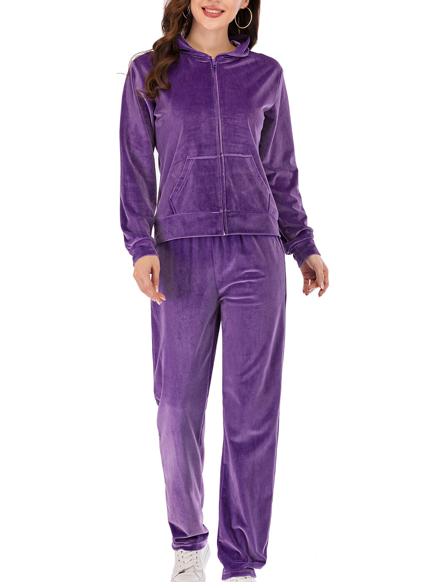 SAYFUT Plus Size Velour Sweatsuits For Women Two Piece Tracksuit Long SAYFUT Plus Size Velour Sweatsuits For Women Two Piece Tracksuit Long