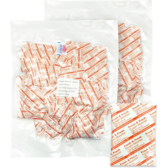 Fresh & Fresh [100 Packs] 500 CC Premium Oxygen Absorbers(2 Bag of 50 ...