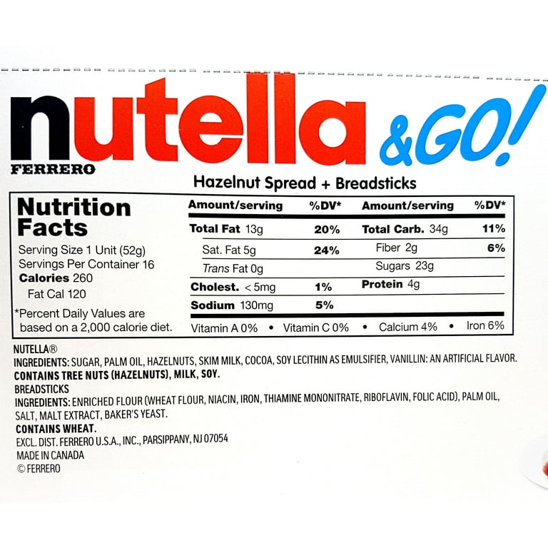 Nutella To Go Nutrition Facts