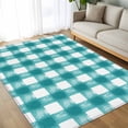 8x10 Area Rugs, Turquoise Buffalo Check Non-Skid Rubber Backing Large ...