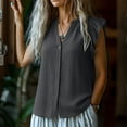 SAFUNY Women's Top V Neck Short Sleeve Ruched Detail Summer Style For ...