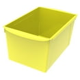 Storex Wide Plastic Book Bin, Paper Storage for Children, Yellow, 6 ...