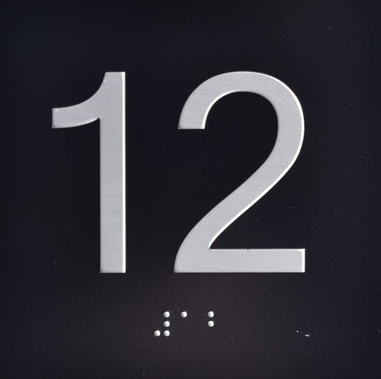 12TH Floor Elevator Jamb Plate Sign with Braille and Raised Number ...