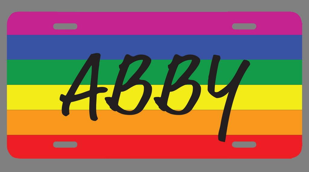 Abby Name Pride Flag Style License Plate Tag Vanity Novelty Metal | UV ...