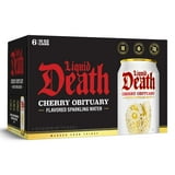Liquid Death, Cherry Obituary, Cherry-Flavored Sparkling Water, 6-Pack ...