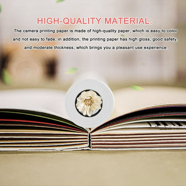 3 Rolls 57*30mm Color Printer Paper Printable Sticker Paper Roll Self ...