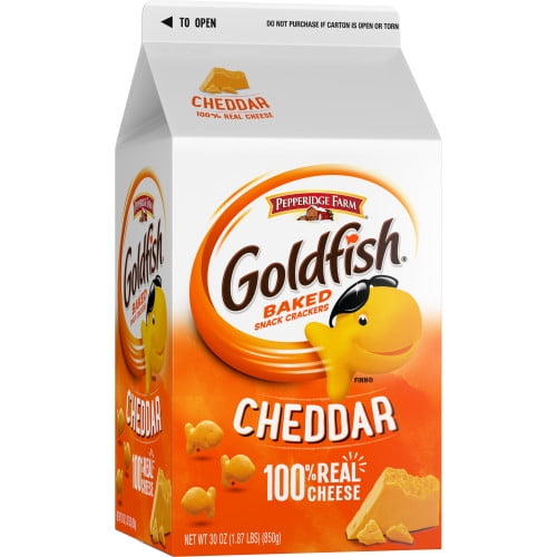 Pepperidge Farm Goldfish Crackers, Cheddar, 30 oz. Carton - Walmart.com ...