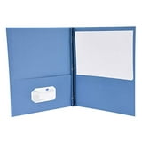 School Smart 2 Pocket Folder with Fasteners, Light Blue, Pack of 25 ...
