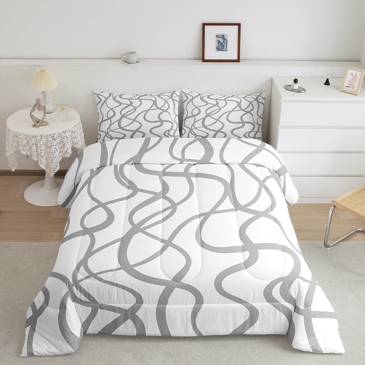 Click here for Erosebridal Geometric Lines Bedding Sets King With... prices