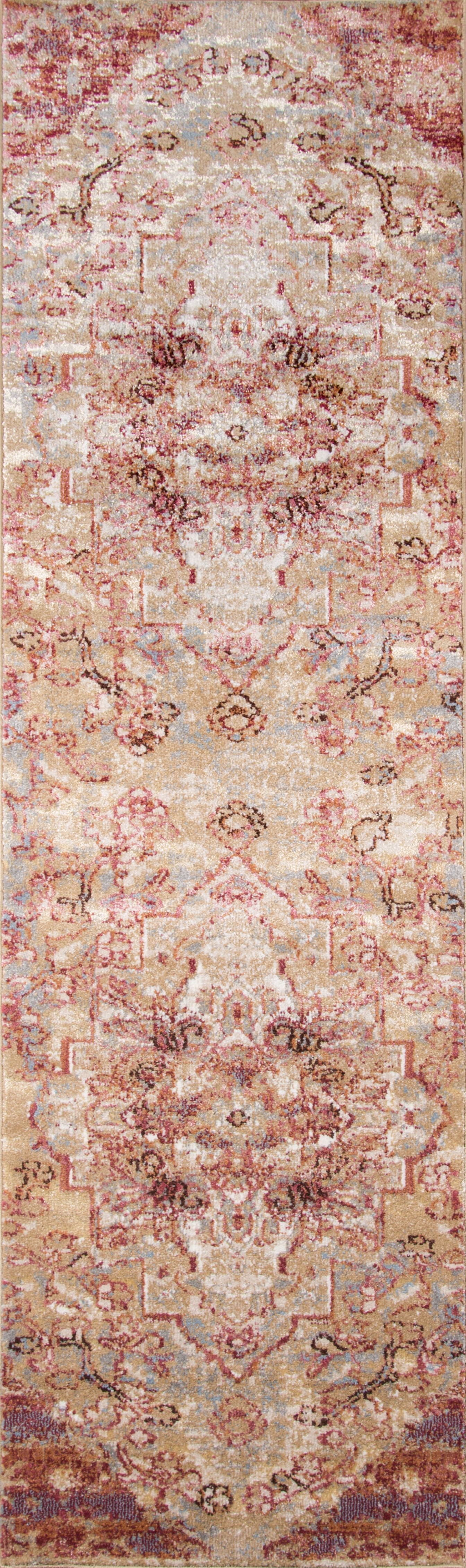 Momeni Amelia Polypropylene and Polyester Machine Made Rose Runner 2'3 ...