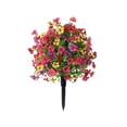 Artificial Violet Flowers Outdoor Garden Stakes Faux Greenery Sprigs ...
