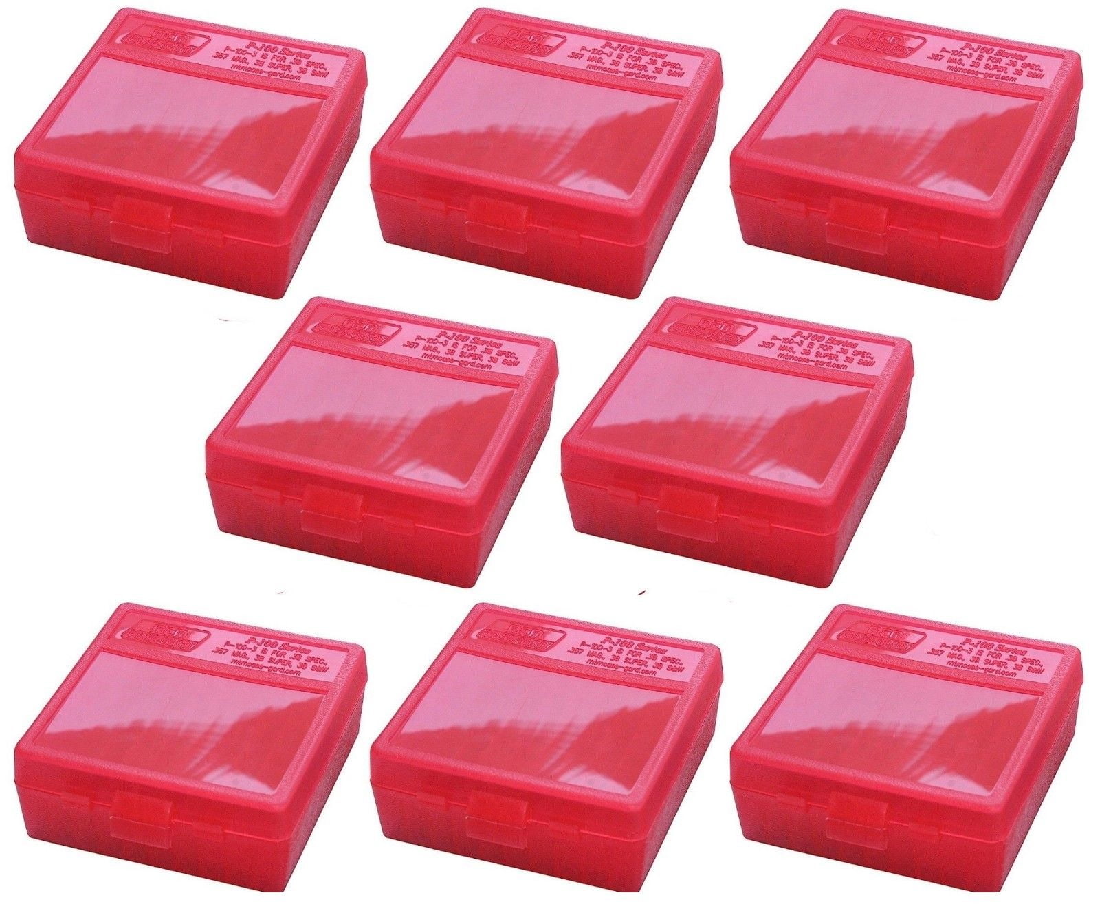 MTM 100 Round Flip-Top 38/357 Cal Ammo Box - Clear Red (8 Pack) - Walmart.com