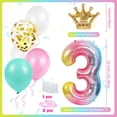 2nd Birthday Decorations for Girls, Rainbow Gradient Balloon Number 2 ...