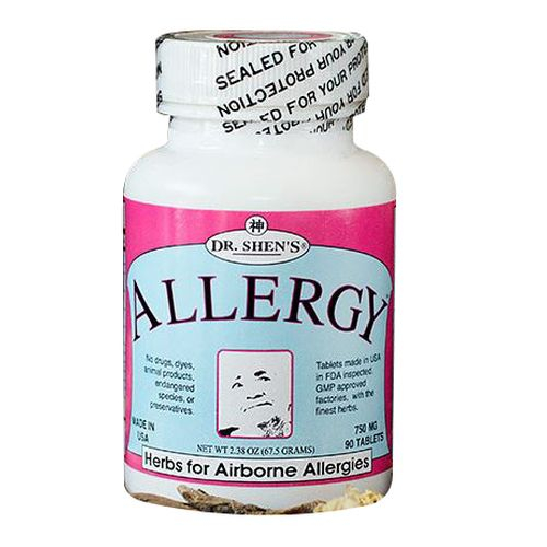 Suplemento Dr. Shens Allergy Formula A, 90 comprimidos (paquete de 6 ...