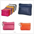Soft Men Women Genuine Leather Card Coin Key Holder Zip Wallet Pouch ...