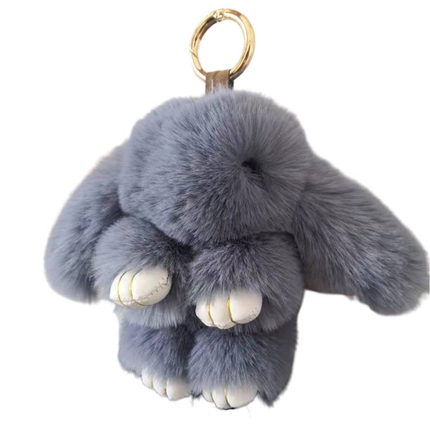 Super Soft Faux Plush Bunny Keychain Lovely Rabbit Doll Plushie ...