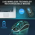 TSV Wireless Gaming Mouse, Rechargeable 2.4G, Ergonomic RGB Optical ...