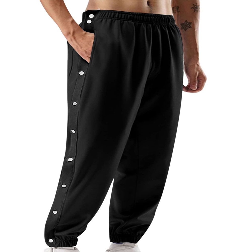 Click here for Qjuhung Men‘s Button Tear Away Basketball Pants Tr... prices