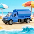Blue Inertia-Powered Mini Vendor Truck Toy With Lift-Up Counter And ...