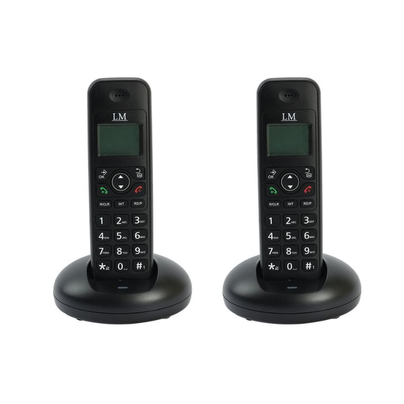 LM- Set de 2 Teléfonos inalámbricos en color negro mod. LM-1702-1 en ...