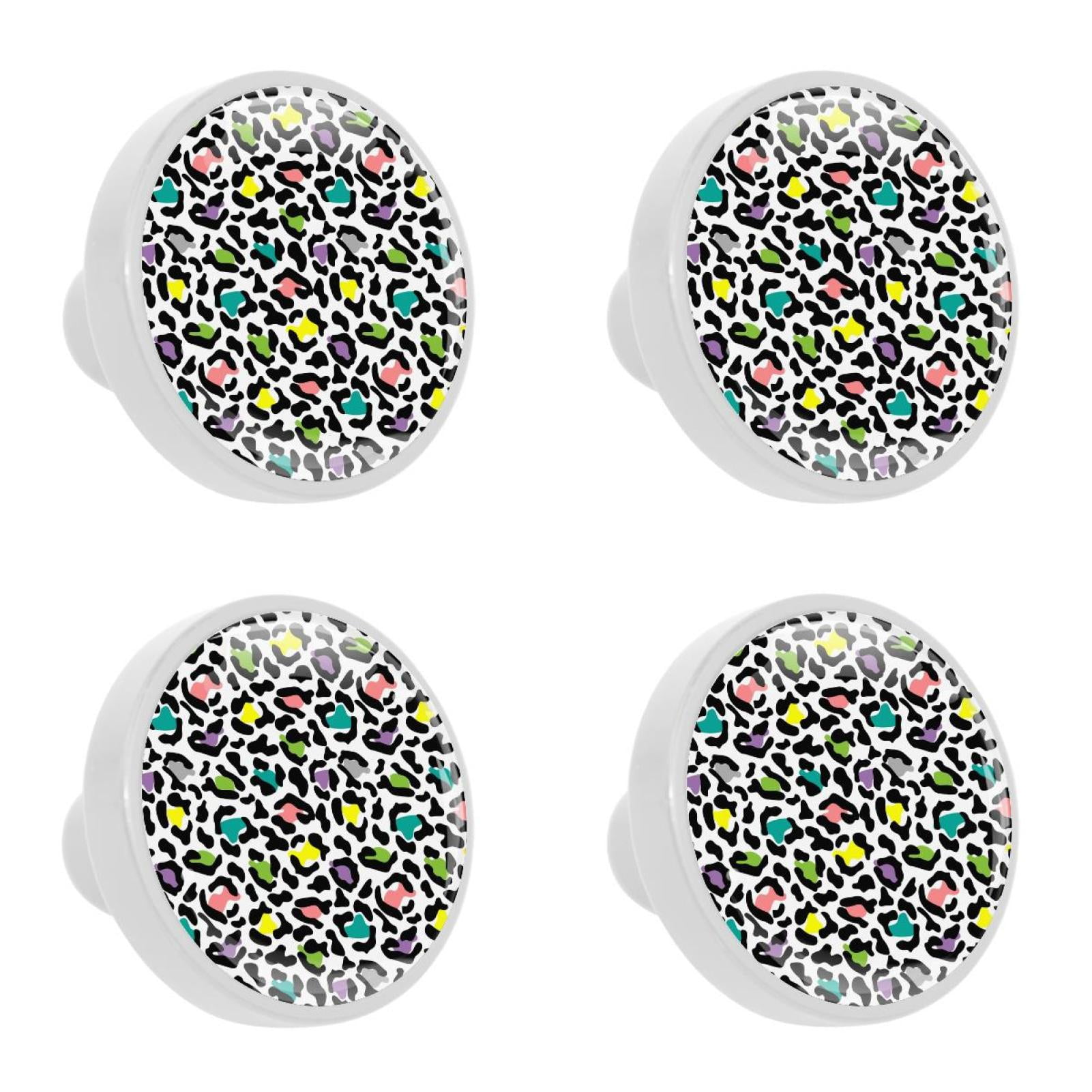 4 Pcs Leopard Skin Knobs for Kitchen Cabinet Cupboard Dresser Bookcase ...