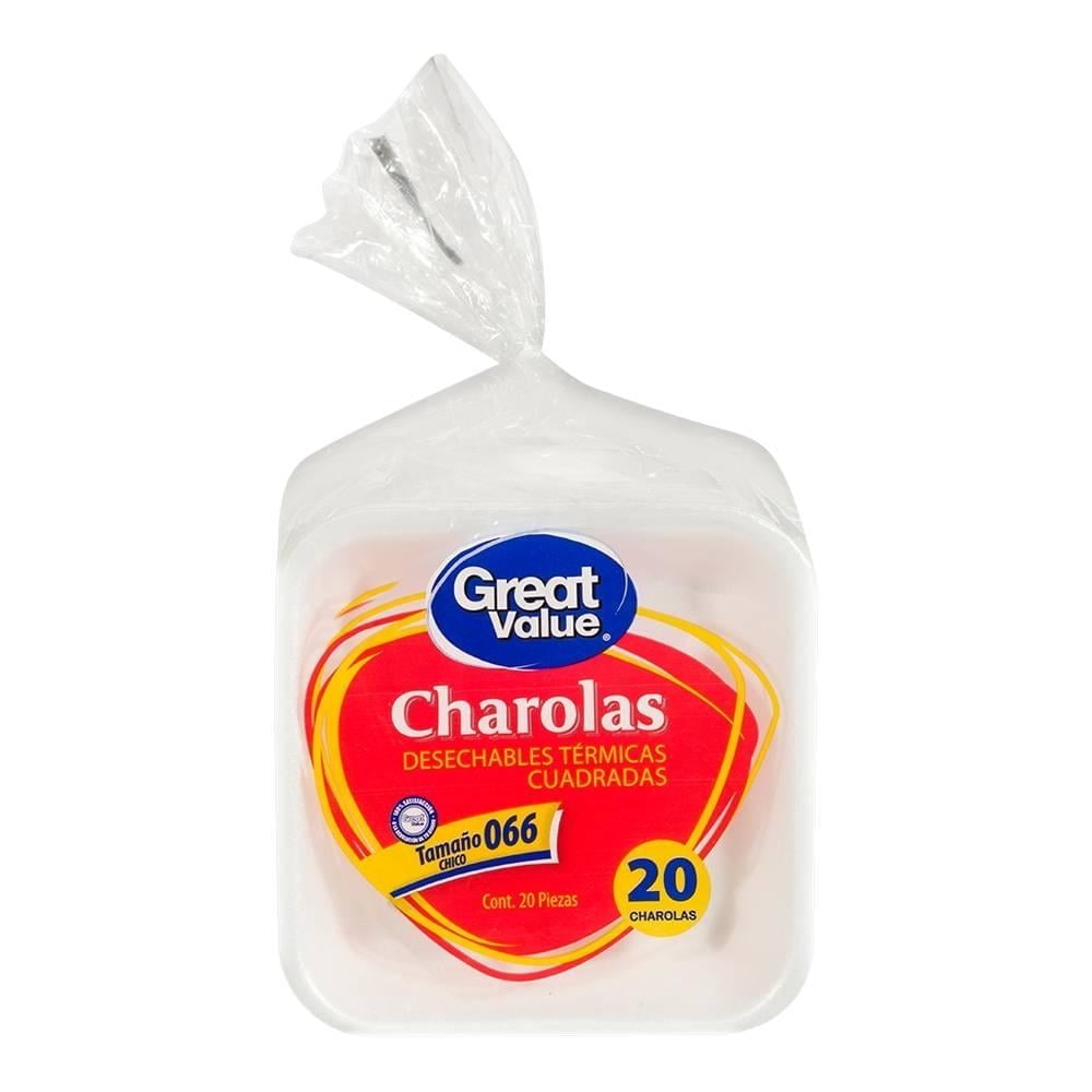 Charolas desechables Great Value térmicas cuadradas 20 pzas | Walmart ...