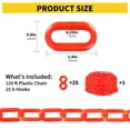 Plastic Safety Barrier Chain 120FT – Red, 6MM Thick, 1.5-Inch Links, UV ...