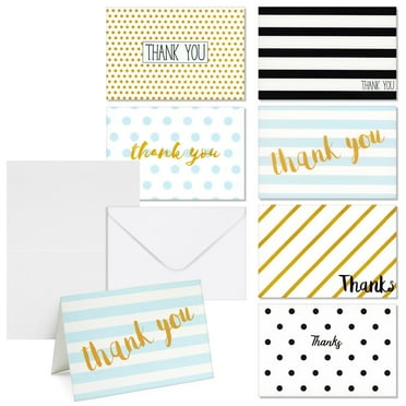Tineasur 60 Pack Black Thank You Cards for Gifts Premium Coated Paper ...