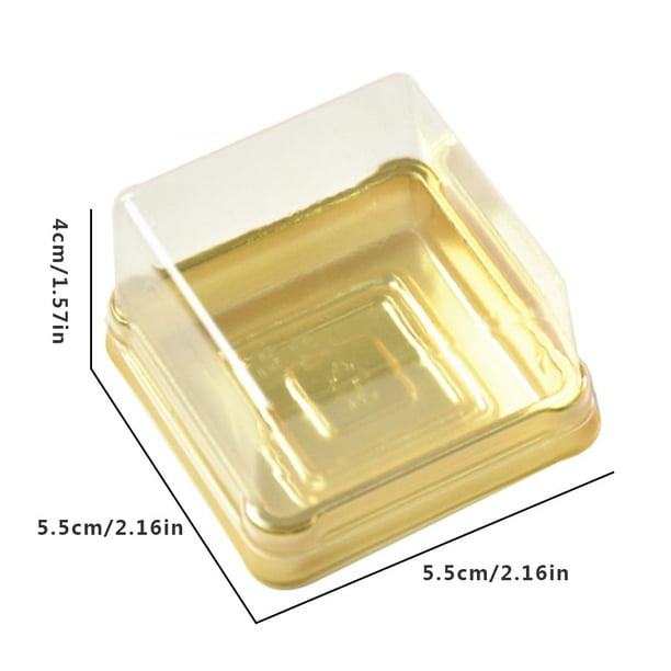 50Pcs Square Mini Cakes Box Clear Plastic Cake Box Cupcake Muffins Cups ...