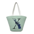 CAIXIA Women Printed Woven Tote Bag Large Capacity Handmade Shoulder ...