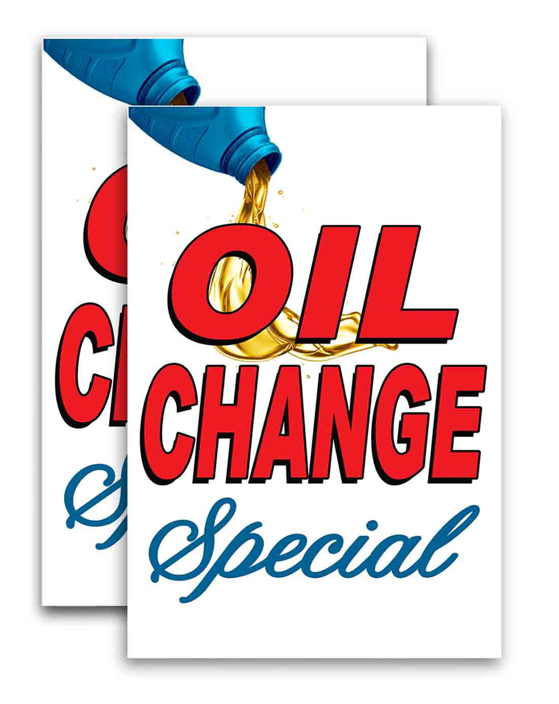 Oil Change Special (24" X 36") Vinyl Decal Only (Pack of 2) |Sign ...