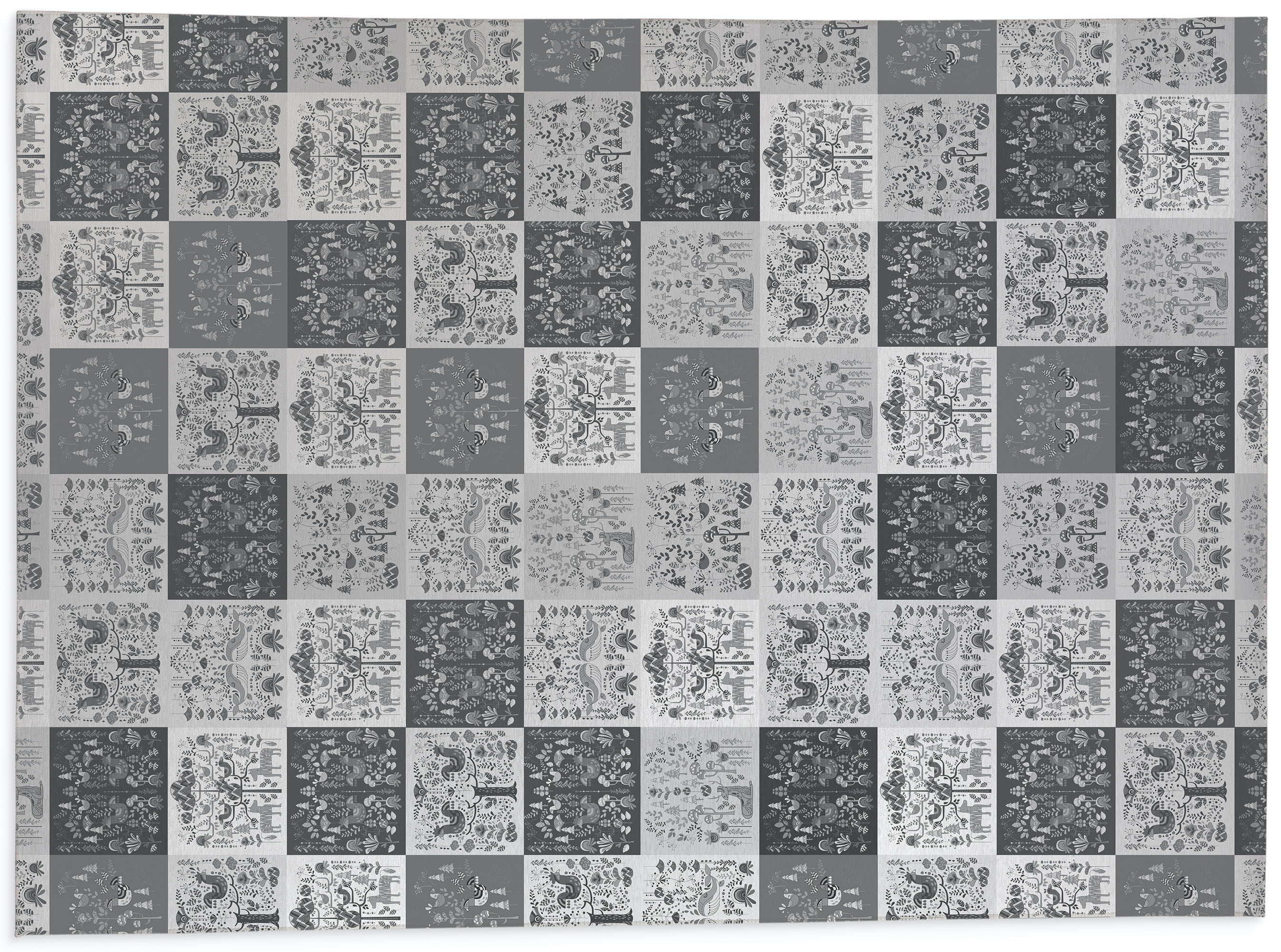 Scandinavian Patchwork Greyscale Office Mat by Kavka Designs - Walmart.com