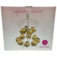 Charmed White Carousel Cupcake Muffin Display Stand, 2 Tiers, Holds 12 ...
