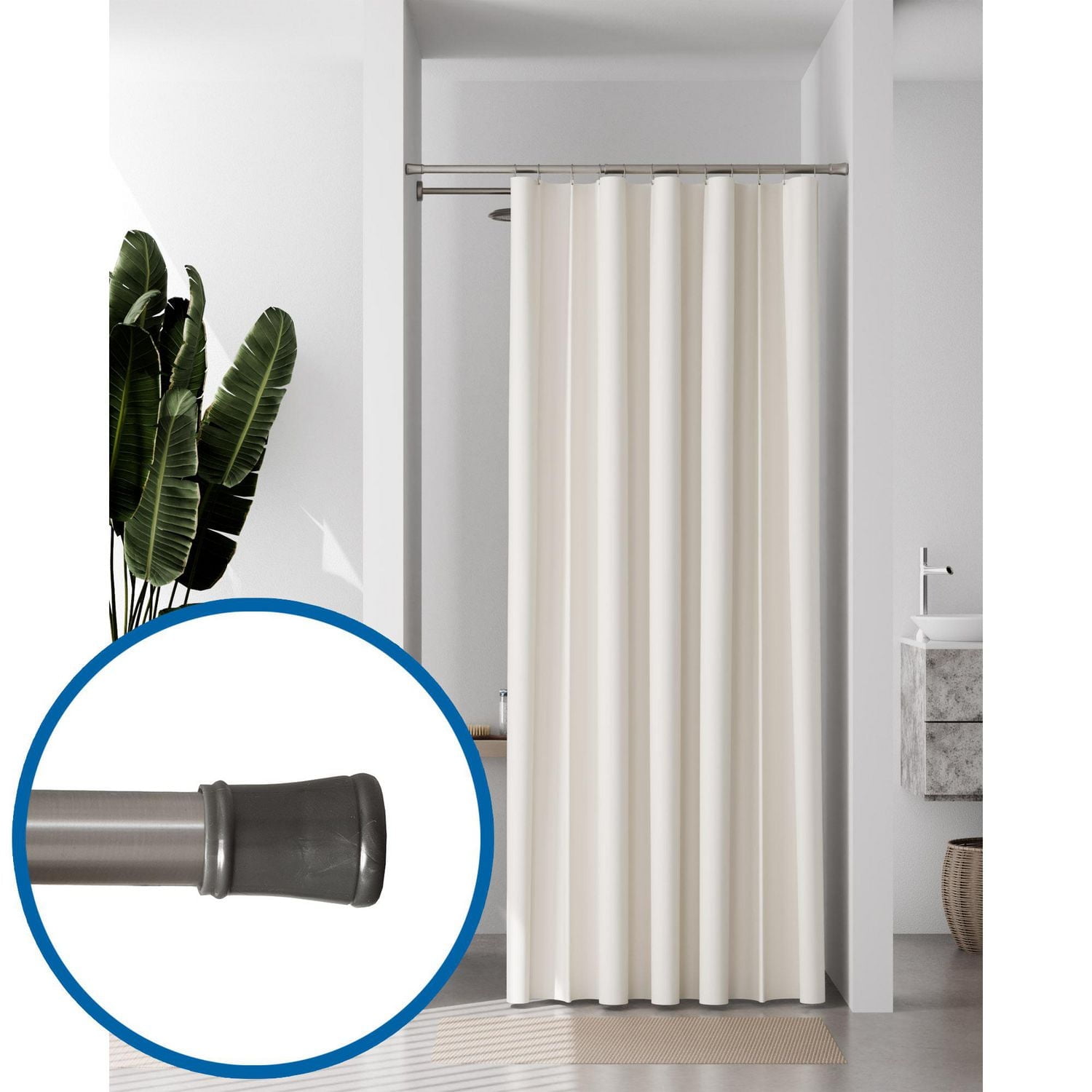 Click here for Mainstays Easy Up Adjustable Tension Shower Curtai... prices