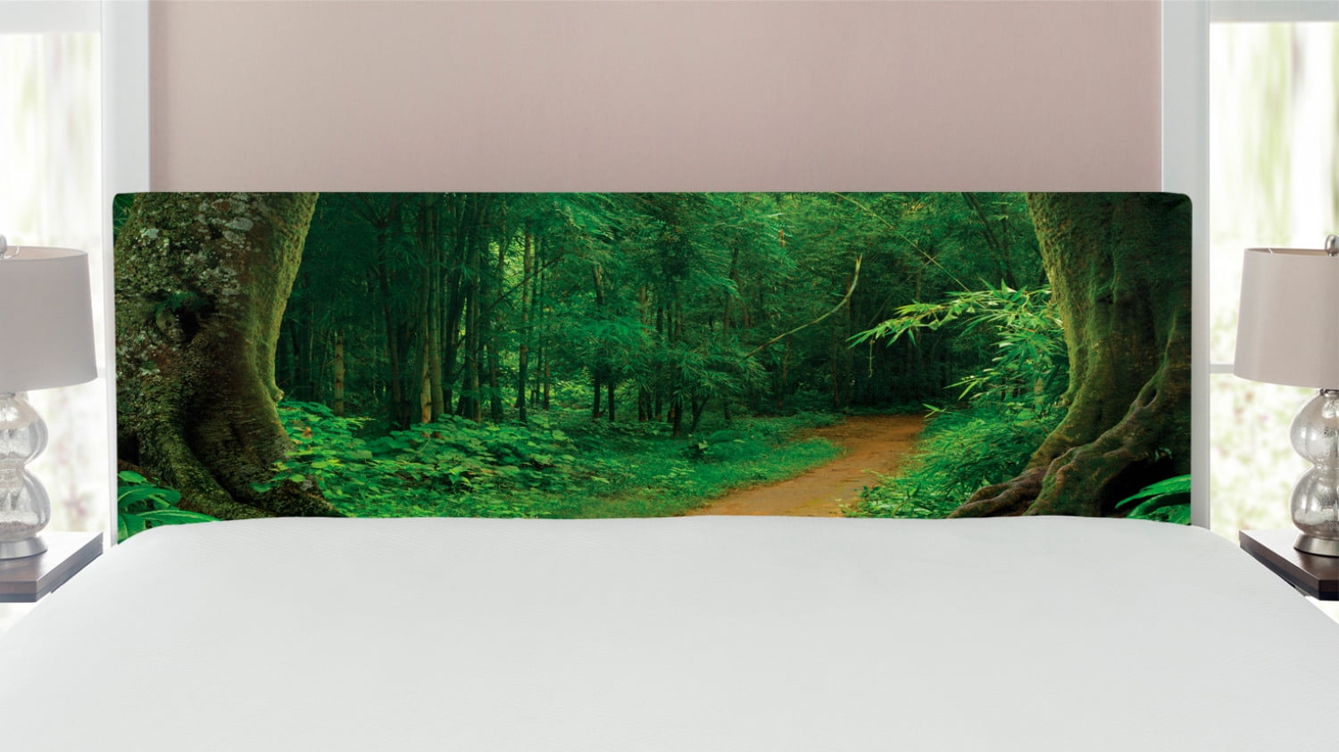 Tropical Headboard, Tropical Jungle Forest Trees Pathway Foliage ...