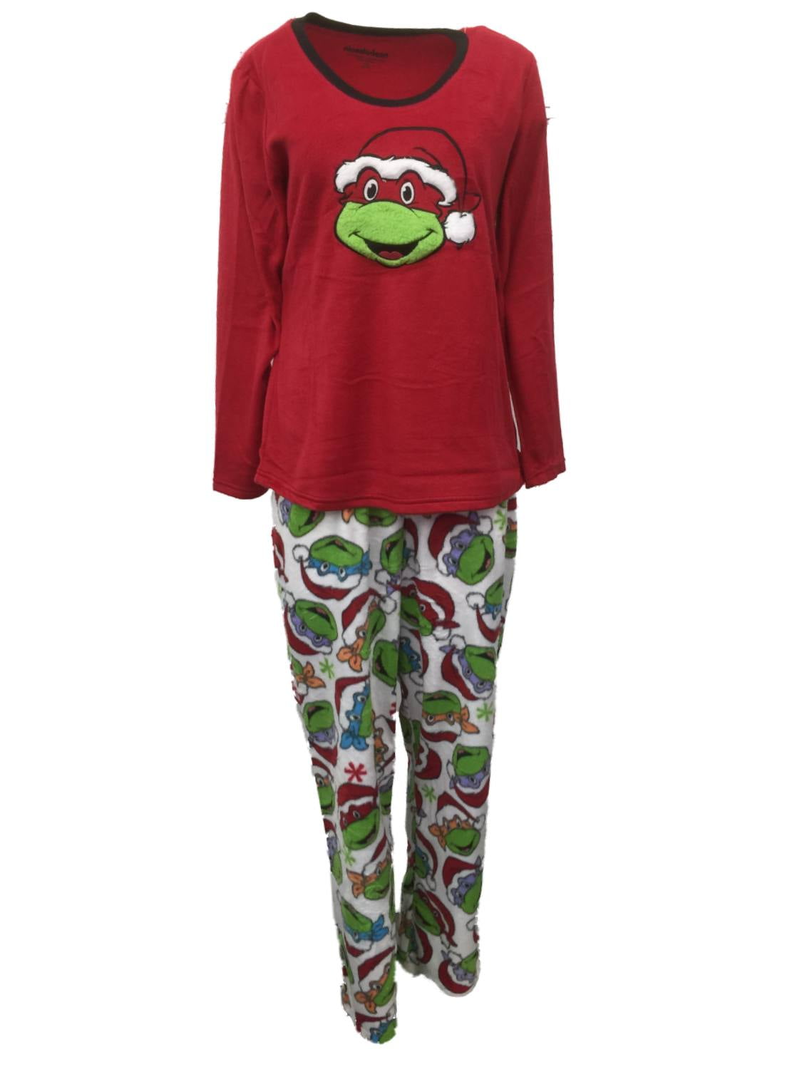 Teenage Mutant Ninja Turtles Women Red Fleece Christmas Pajama TMNT ...