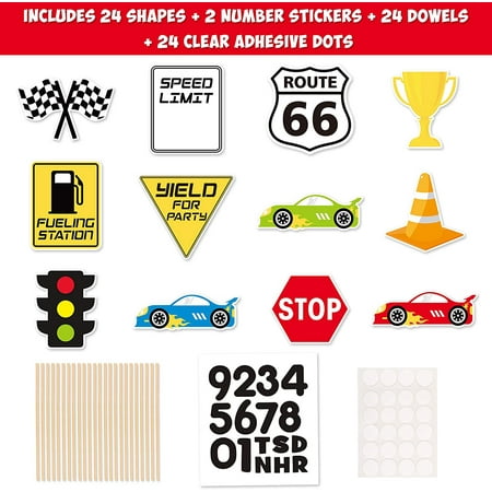 Race Car Centerpieces Sticks Racing Table Toppers for Two Fast Birthday ...