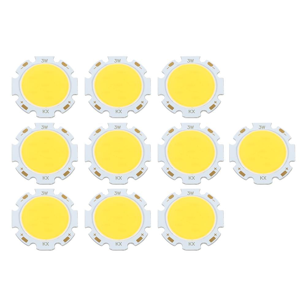 Garosa LED Chip Bulb, 10pcs Round COB 3W High Power LED Chip Bulb Lamp ...