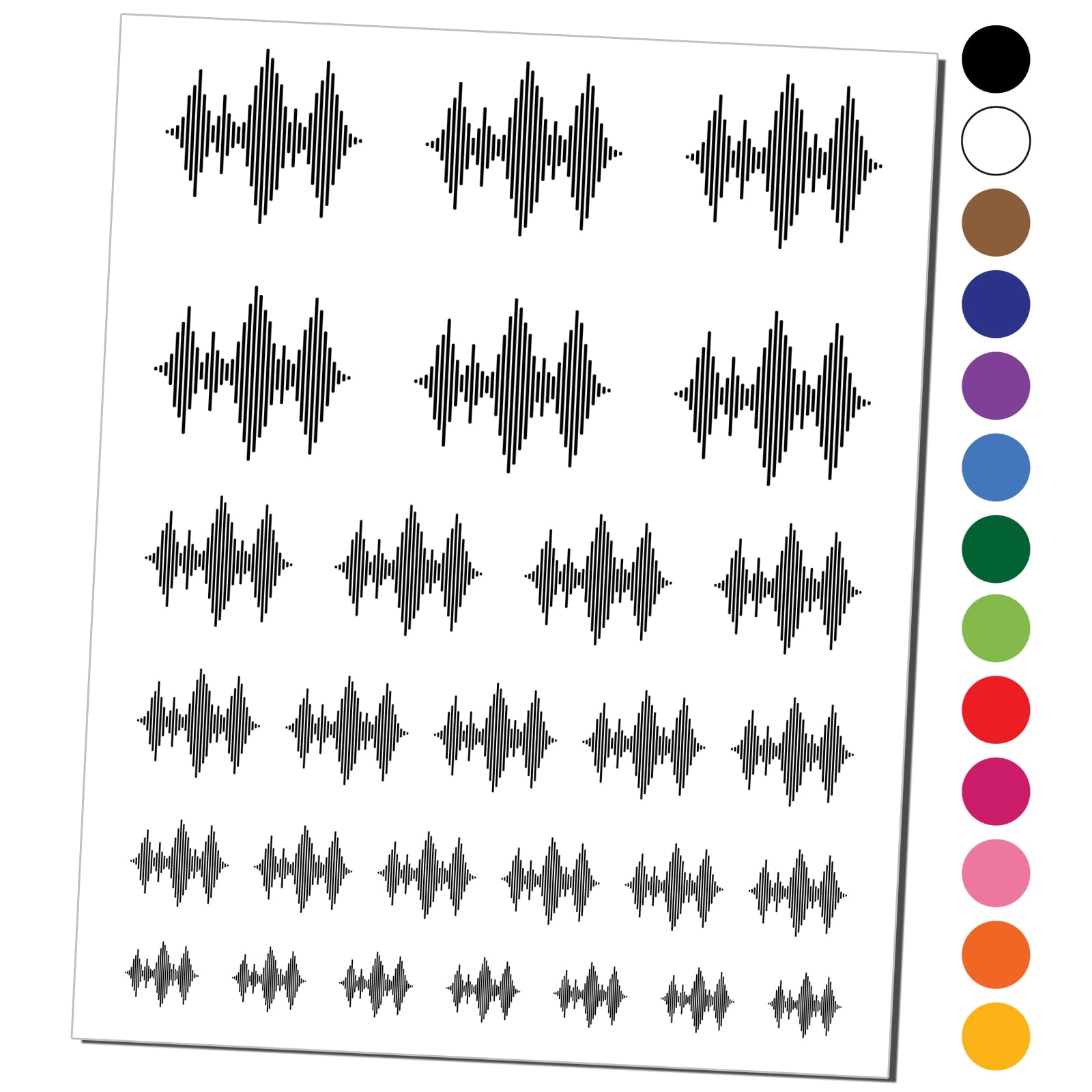 Sound Waves Music Water Resistant Temporary Tattoo Set Fake Body Art ...