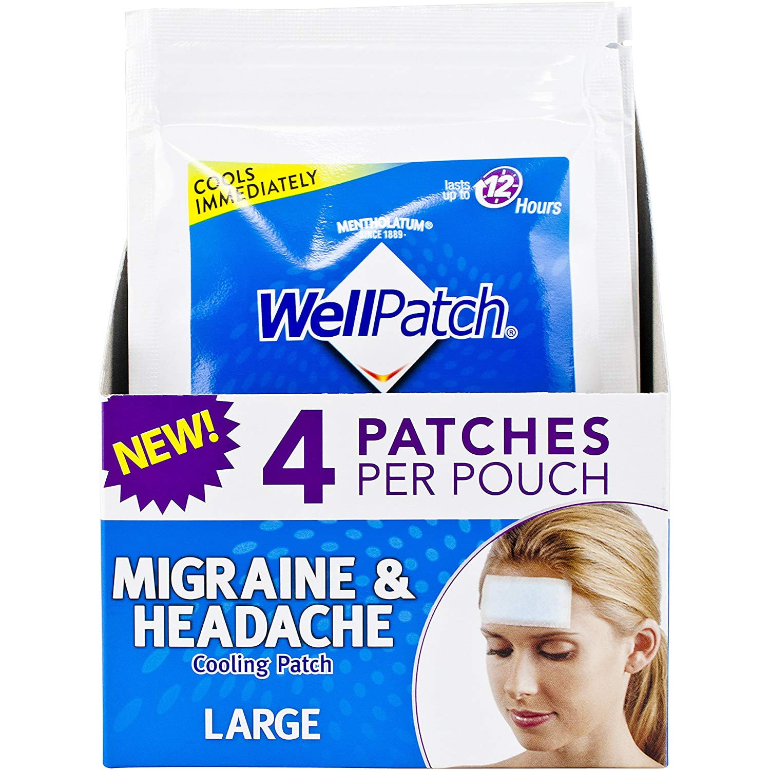 3 Pack Well Patch Cooling Headache Pads Migraine 4 in A box Lasts up to ...