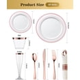 320PCS Rose Gold Disposable Dinnerware Set for 40 Guests, Includes ...
