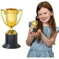 Small Gold Trophies -6 Pack. (4") Plastic. Bulk Mini Trophy Cups. Great ...