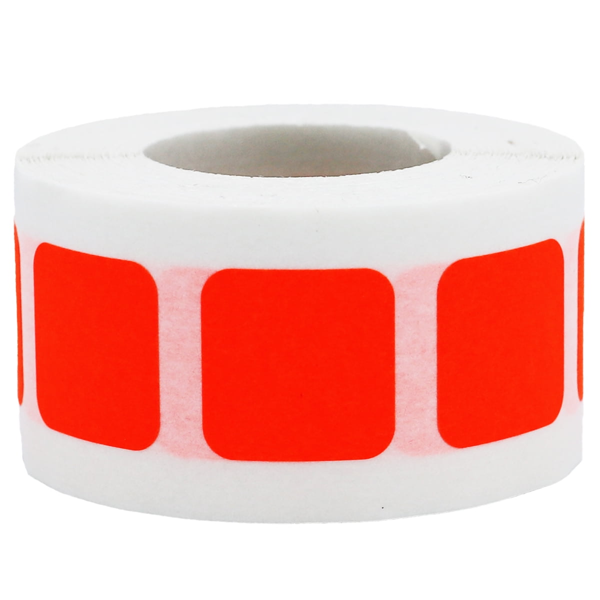 Fluorescent Red Stickers | 0.75" Inch Square | 500 Pack - Walmart.com