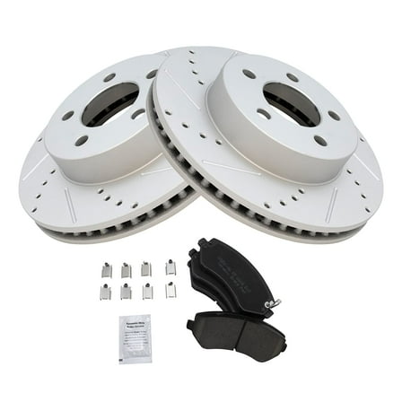 TRQ Front and Rear Performance Brake Pad & Rotor Kit Brake Pads Brake ...