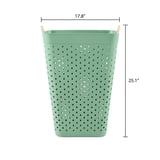 Mainstays Square Flexible Laundry Hamper, 2-Bushel Capacity, Sage Green ...