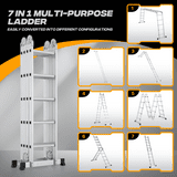 MoNiBloom 19ft 7 in 1 Multi-Purpose Scaffold Ladder, Folding Aluminium ...