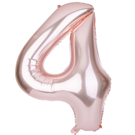 wruas 40 inch Rose Gold Giant Number Balloon for Birthday and ...