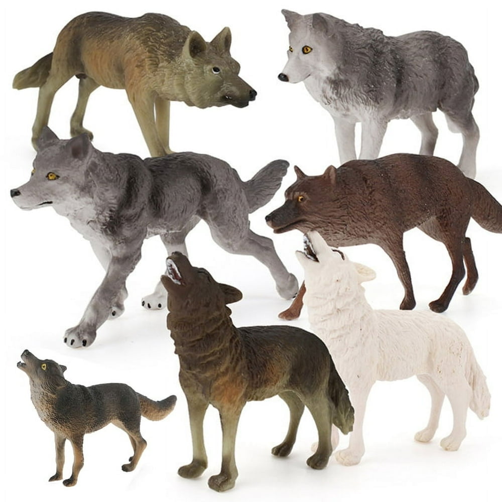 Click here for Lovever 7pcs Wolf Toy Figurines Set Gray Wolf Simu... prices